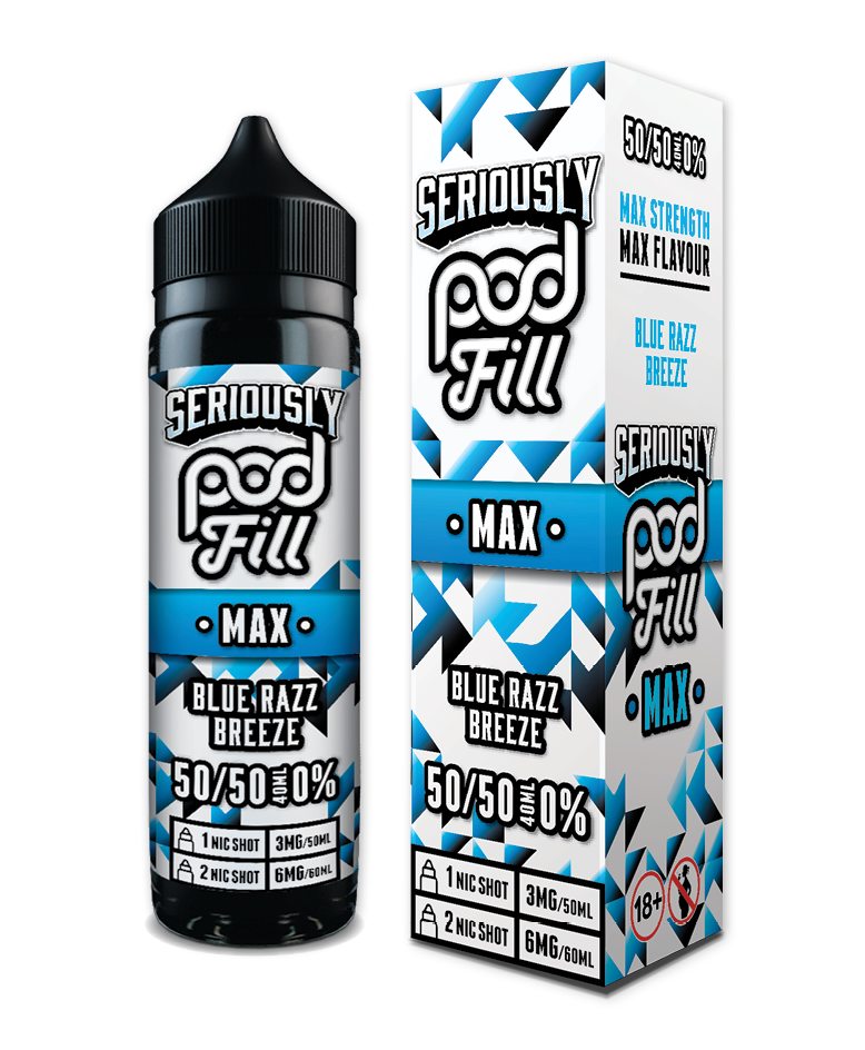 Blue Razz Breeze 40ml By Seriously Pod Fill Max - Custom Vapes UK ...